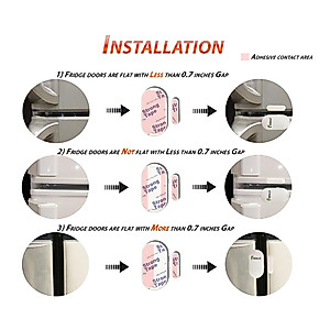FRIDGGI - Fridge Door Chime with Delay, 60sec, 120sec, 180sec Delay Reminders, 80dB to 110dB, Freezer Door Alarm When Left Open (Black)