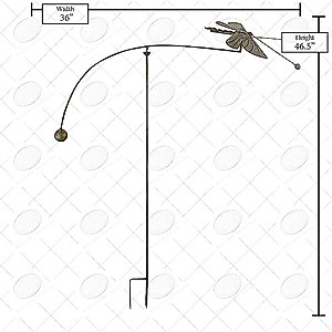 Red Carpet Studios Balancing Metal Garden Rocker Wind Sculpture, 44-Inch, Dragonfly