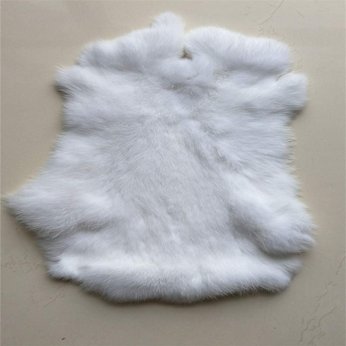 Natural White Craft Grade Rabbit Fur Pelt 10" by 14" with Sewing Quality Leather Soft Professionally Tanned 1PCS