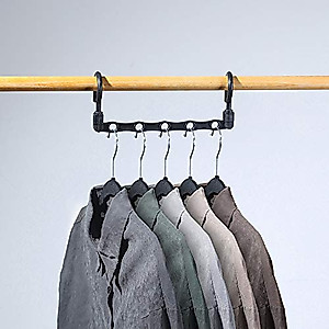 Black Space Saving Hangers,20pcs Closet Organizers and Storage,Magic Hangers Space Savers Bedroom for Clothes