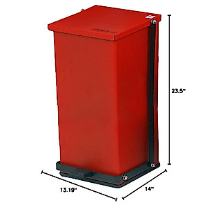Detecto Receptacle Baked Epoxy in Red Capacity: 48 Quart (12 Gallon)