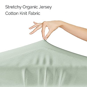 Natemia Fitted Pack and Play Sheet - 100% Organic Cotton - for Standard Size Playard, Pack n Play, and Mini Crib Mattress - Ultra Soft, Thick & Stretchy Jersey Knit Cotton