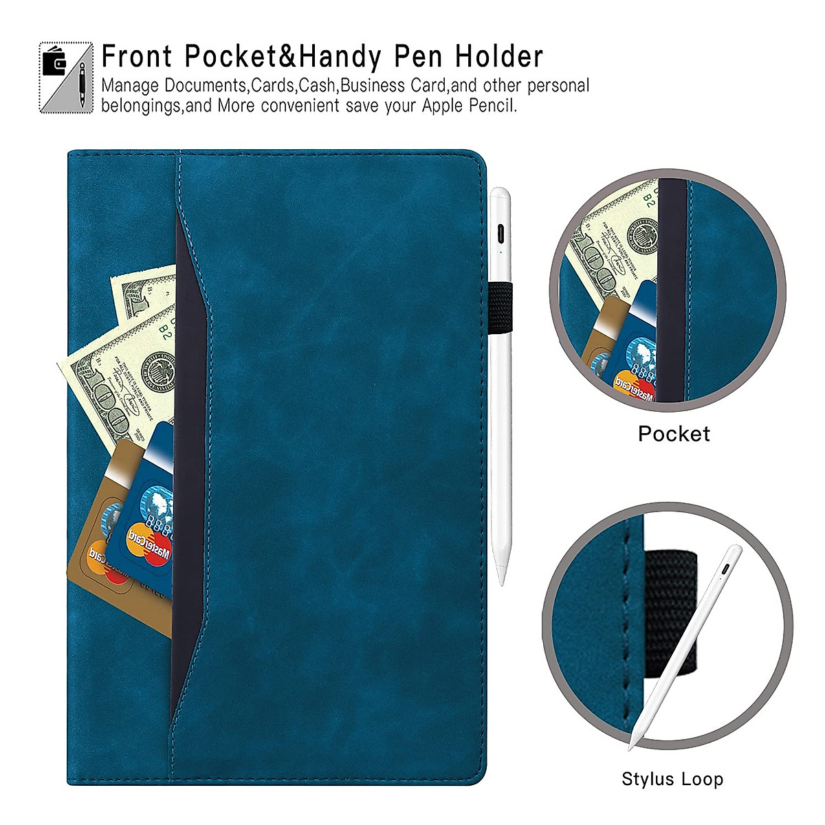 Varohix Lenovo Tab M8 / Tab M8 HD LTE / Smart Tab M8 / Tab M8 FHD Case 8.0 Inch Folio Stand Shell Cover Leather Card Holder Lenovo M8 TB-8505F TB-8505X TB-8505FS TB-8705F TB-8705N,Peacock Blue