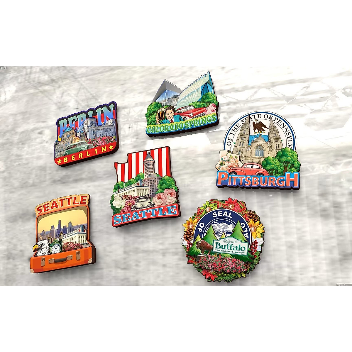 Nashville Tennessee USA America Fridge Magnet Wooden Collection 3D Wood Handmade Travel City Souvenirs Refrigerator Magnet Home Decoration Gift -183