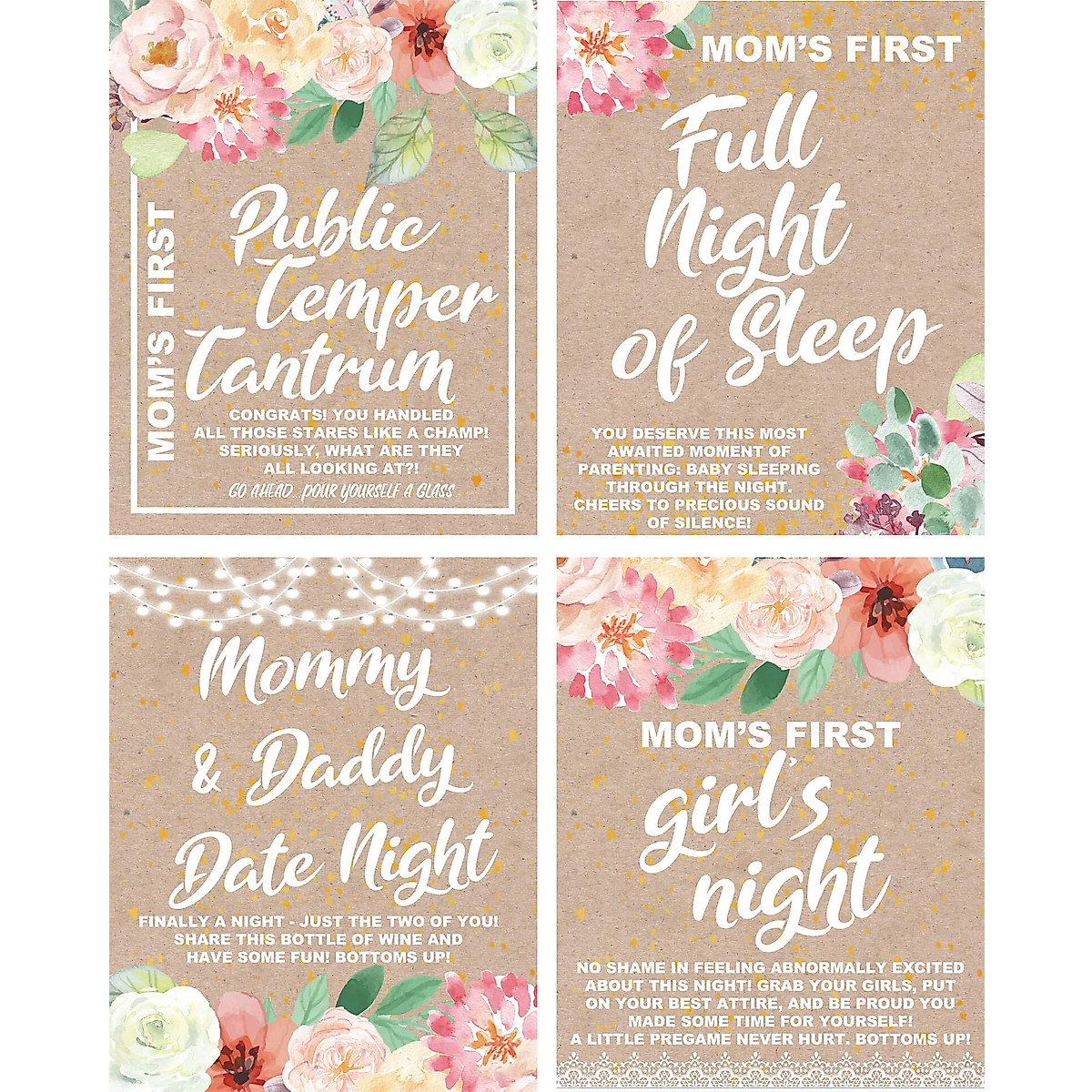 8 Mommy's First Milestone Wine Bottle Labels Stickers, Funny Mom's First Moments Having New Baby Girl or Boy, Great Gift Ideas For Mom To Be, 1st Date Night With Dad (WINE NOT INCLUDED)