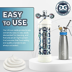 Galaxy Gas Original Flavor, Whipped Cream Dispenser Cartridge Tank, Nitrous Oxide 3.3L 2000 Gram, Whipped CreamTank, N2O tank Tank, 1 Cylinder
