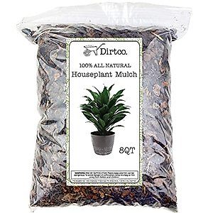 Houseplant Mulch - Small bark Wood Chips for Indoor, Patio, Potting Media, and Much More! (8QTs)