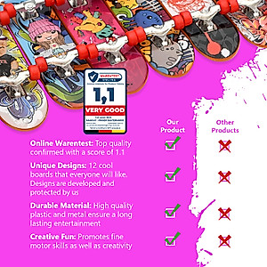 Magicat Premium Fingerboard Set I 12 Cool Finger Skateboards for Kids I Party Favors I Finger Boards for Kids I Finger Skateboard I 4 Year Old boy Birthday Gift