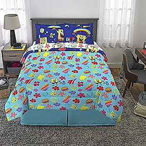 Franco Kids Bedding Super Soft Comforter and Sheet Set with Sham, 7 Piece Full Size, Spongebob Squarepants