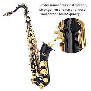 EASTROCK Tenor Saxophone Black/Golden B Flat Tenor Sax Professional Tenor Saxophone for Beginners Students Kids and Musicians with Carrying Case,Mouthpiece,Reeds,Cushion Pads,Cleaning Kit,Neck Strap