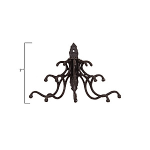 Creative Co-op HD5946 Antique Cast Iron Wall Hooks with Rust Finish