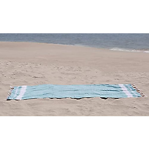 LANE LINEN 100% Cotton Beach Towel with Bag 2 Pack Towels Oversized 39"x71" Pool Highly Absorbent Extra Large Quick Dry Travel Towel - Aqua