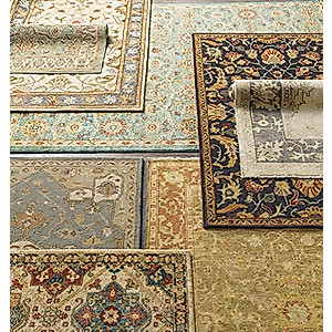 Mark&Day Wool Rugs, 8x10 Roblin Traditional Medium Gray Area Rug, Brown Blue Beige Carpet for Living Room, Bedroom or Kitchen (7'6" x 9'6")