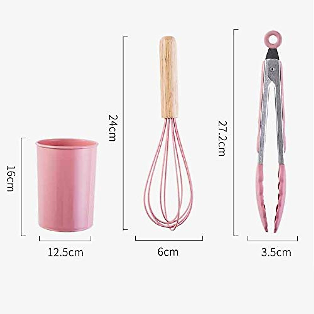 LMMDP Silicone Kitchen Tools Set Cooking Tools Utensils Set Spatula Shovel Soup Spoon with Wooden Handle Special Heat-resistant Design