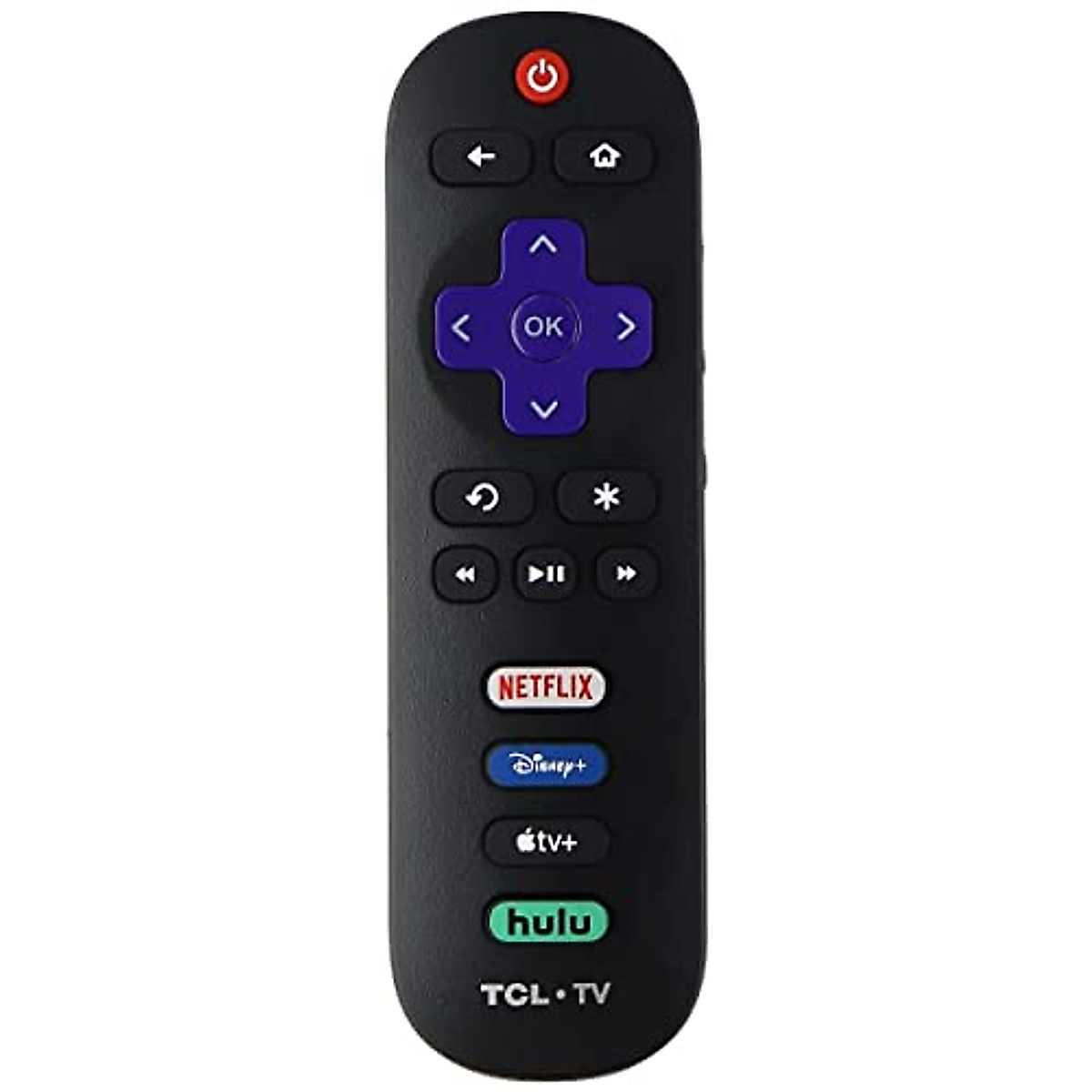 TCL Original Remote Control with Netflix/Disney/AppleTV/Hulu Hotkeys - Black