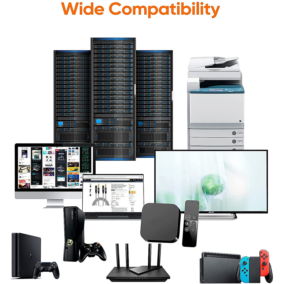 CableCreation Cat 6a Ethernet Cable 10Feet, Network LAN Patch Cable, High Speed 10Gbps Internet Cord with Standard RJ45 Connector for PC, Computer Servers, Router, Modem, Smart TV, Printer, PS5