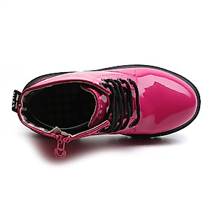 Cixi Maxu E-Commerce.Co.Ltd Girls Boys Rose PU Waterproof Child Ankle Boots,Little Kid, 13M US