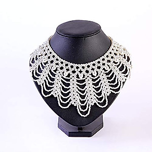RBG Dissent Collar Necklace for Women Detachable Pearl Beaded Blouse Fake Collar Choker Necklace,Ruth Bader Ginsburg Feminist Collar Necklace (B)