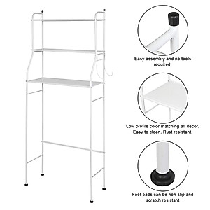 be current Over-The-Toilet Storage Rack, 3-Tier Bathroom Organizer Shelf, Freestanding Space Saver Toilet Stands, 3-Shelf Over The Cabinet Tower White