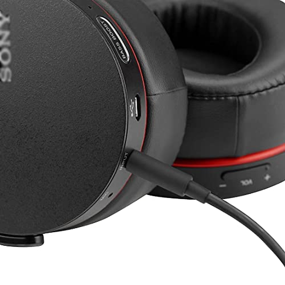 GEEKRIA Audio Cable Compatible with Sony WH-1000XM5 1000XM4 1000XM3 XB910N XB900N CH710N WH-CH520 WH-CH720N WH-910N Cable, 3.5mm Aux Replacement Stereo Cord (4 ft / 1.2 m)