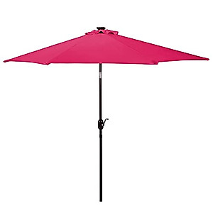 Trademark Innovations 7' Solar LED Patio Umbrella (Pink)