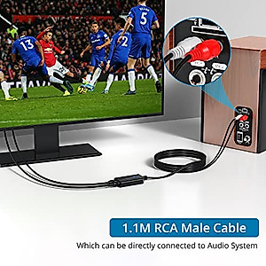 AUTOUTLET 192kHz DAC Digital to Analog Audio Converter 7ft/2.1m Digital Audio Optical to RCA Male Cable for HDTV, DVD, Blu-Ray Players and Game Consoles