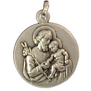 I G J 925 Sterling Silver Saint Joseph Medal - Patron Saint of Workers and Good Death and of the Universal Church