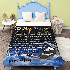ZUMAS Daughter Gifts from Mom Dad, Unique Birthday Gifts for Daughter Adult Women, to My Daughter Throw Blanket from Mom (Panda Moon, 50X60 Inch)