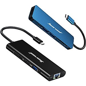 Hiearcool USB C Hub, Adapter USB C Dongle for MacBook Pro, 7 in 1 USB C to HDMI Adapter, USB C Hub,Adapter USB C Dongle for MacBook Pro, 7 in 1 USB C to HDMI Multi-port Adapter Docking Station