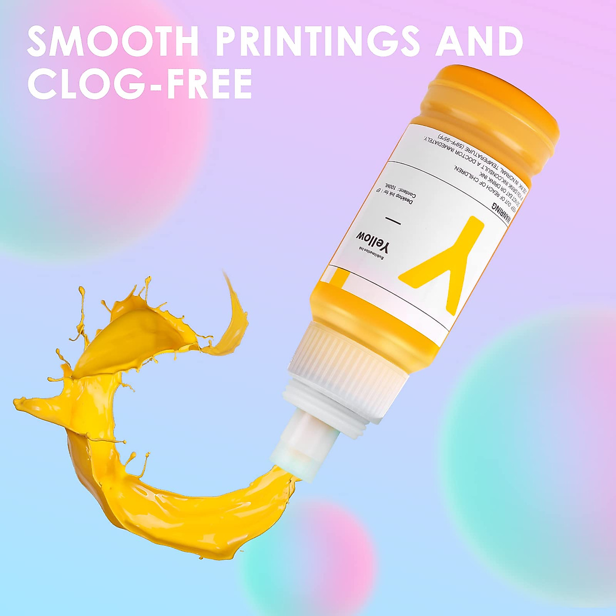 HTVRONT Sublimation Ink Refill for ET2720 ET15000 ET2750 WF7710 WF7720 WF2750 Inkjet Sublimation Printers Press Transfer on Mugs, Pillows, Plates, T-Shirts etc（427ml/4 Colors/Autofill/ICC-Free）…