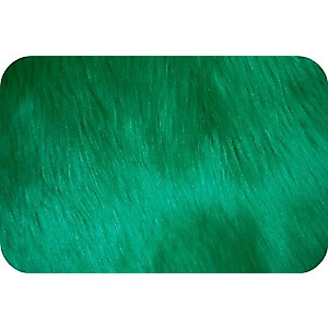 60'' Wide Faux Fur Luxury Shag Emerald Fabric By the Yard