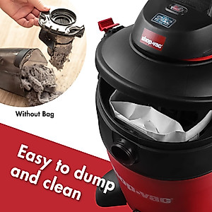 Shop-Vac 5926211 12 Gallon 6.0 Peak HP Wet/Dry Vacuum+ 90662 10-14 Gallon Disposable Collection Filter Bag, 6 Pack