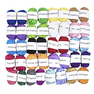 TYH Supplies 20 Mini Acrylic Yarn Skeins | 440 Yard Soft Yarn Medium Weight for Knitting, Crocheting and Craft Projects | 22 Yard Each Skein | 20 Colors | Beginner Assorted Color Set