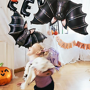 HOUSE OF PARTY 40 Inch Large Halloween Bat Balloons, Bat Foil Balloons for Halloween Party Decorations, Bat Mylar Balloons, Halloween Party Balloons for Bat Themed Halloween Party Decorations