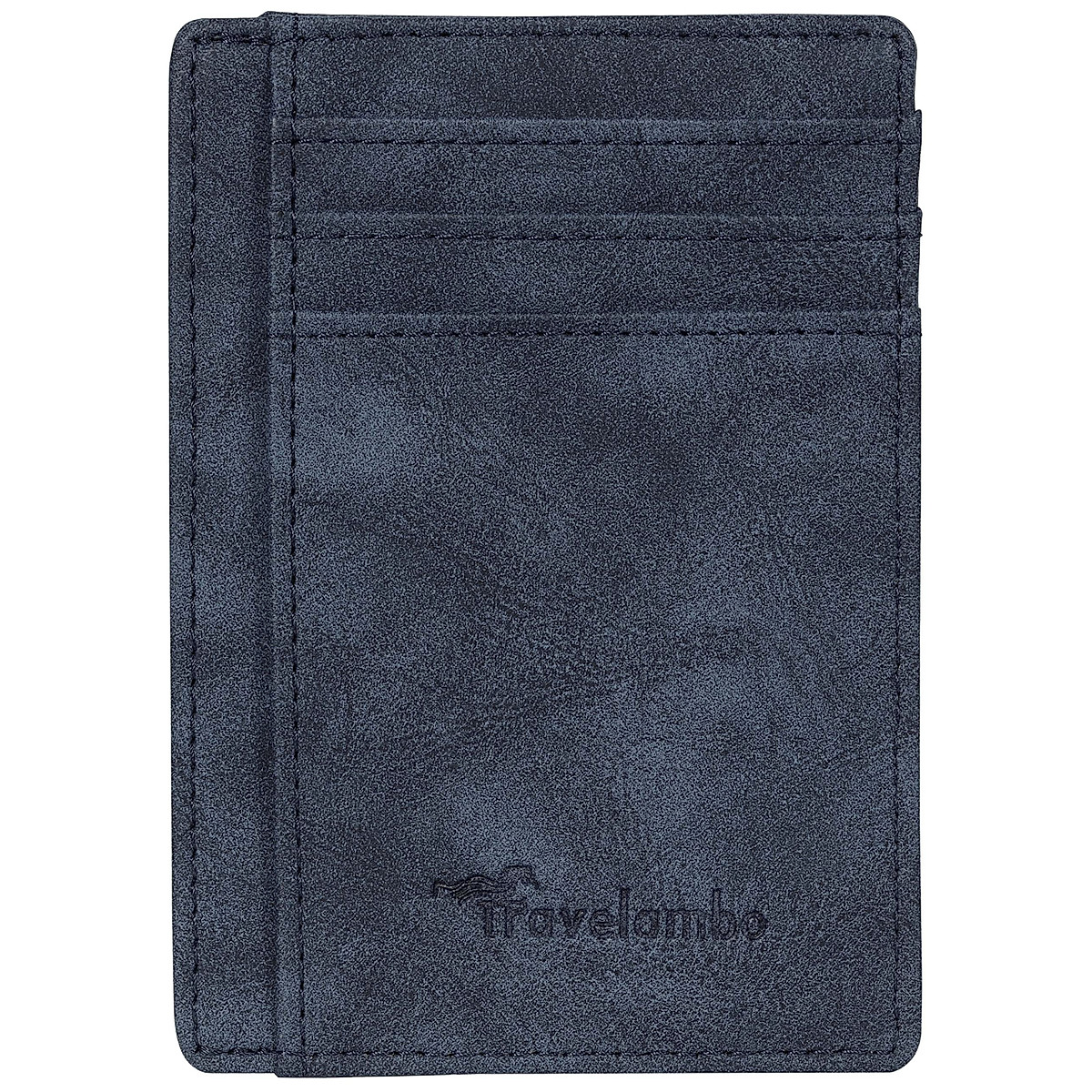 Travelambo Slim Wallet Front Pocket Minimalist Leather RFID Blocking Medium Size