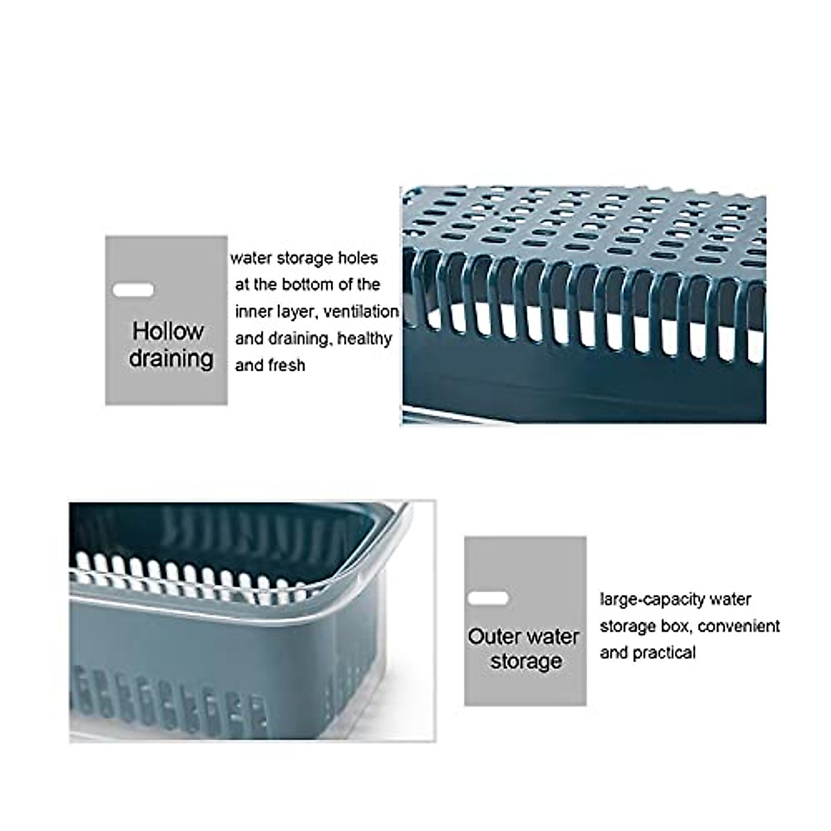 Creat Col Boy Storage Sealed Storage Box Refrigerator Food Box Box Box Fresh-Keeping Kitchen，Dining & Bar (Blue)