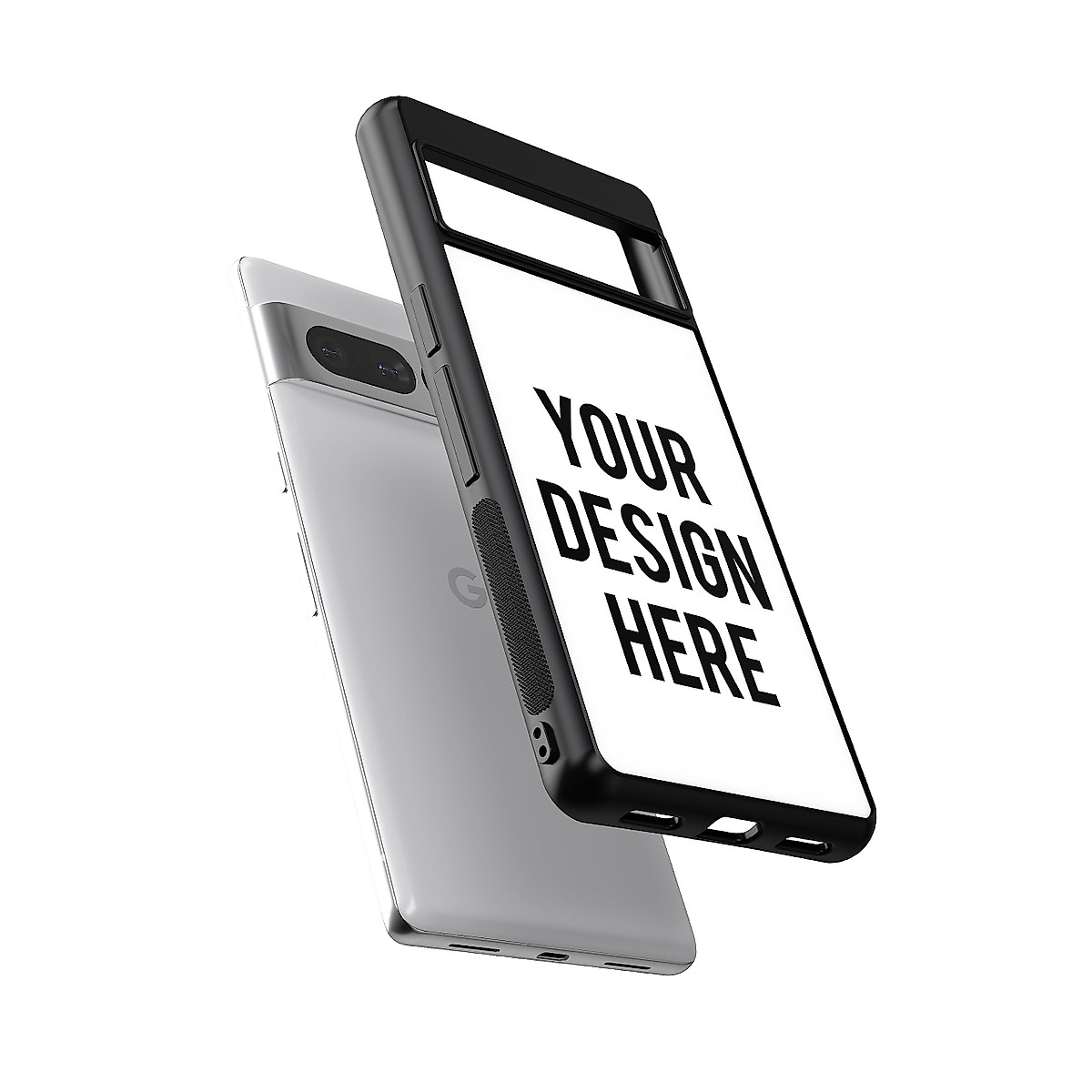 Upload Your Image | Make Your Own Black Rubber Phone Case Compatible With Google Pixel 8, 8 Pro, 8a, 7a, 7, Pixel 7 Pro, Pixel 6a, 6 Pro, 6, 5, 4a 5G, 4a 4G, 4, 4 XL, 3a, 3a XL, 3, 3 XL, 2 XL