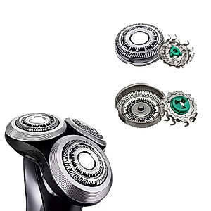 Suleto SH60/72 Replacement Shaver Head Blades Compatible with Philips Series 6000 Electric Razors, SH60 Head for S6880/81, S6810/82, S6850/85, S6xxx, Series 6000 Replacement Shaving Head w/Brush