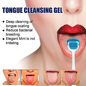MANAM Tongue Scraper, Mint Tongue Cleansing Gel and Tongue Cleaner Brush, Mouth Scrubber, Fight Bad Breath, Oral Hygiene, Fresher Breath in Seconds (50G (Pack of 1))