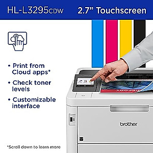Brother HL-L3295CDW Wireless Compact Digital Color Printer with Laser Quality Output, Duplex, NFC, Mobile & Ethernet | includes 4 Month Refresh Subscription Trial ¹, Amazon Dash Replenishment Ready