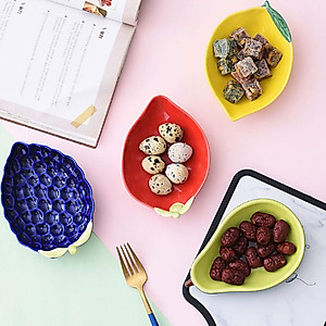 UPKOCH Ceramic Appetizer Plate Lemon Plate Dessert Plate Salad Pasta Bowls Food Serving Tray for Fruit Cheese Dessert Snack