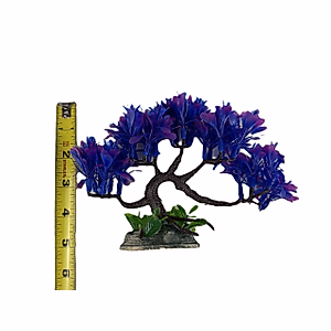 Gingerbread Pet Supply Purple and Pink Bonsai Tree Plastic Aquatic Plant for Aquariums