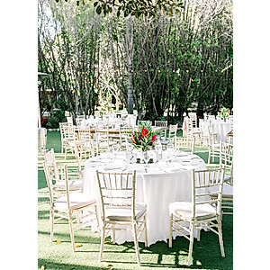 8 Pack White Round Tablecloth 120 Inch Circle Polyester Table Cloth, Washable Fabric Stain and Wrinkle Resistant Table Cover Round Table Clothes for Wedding Parties Banquet Reception Dining