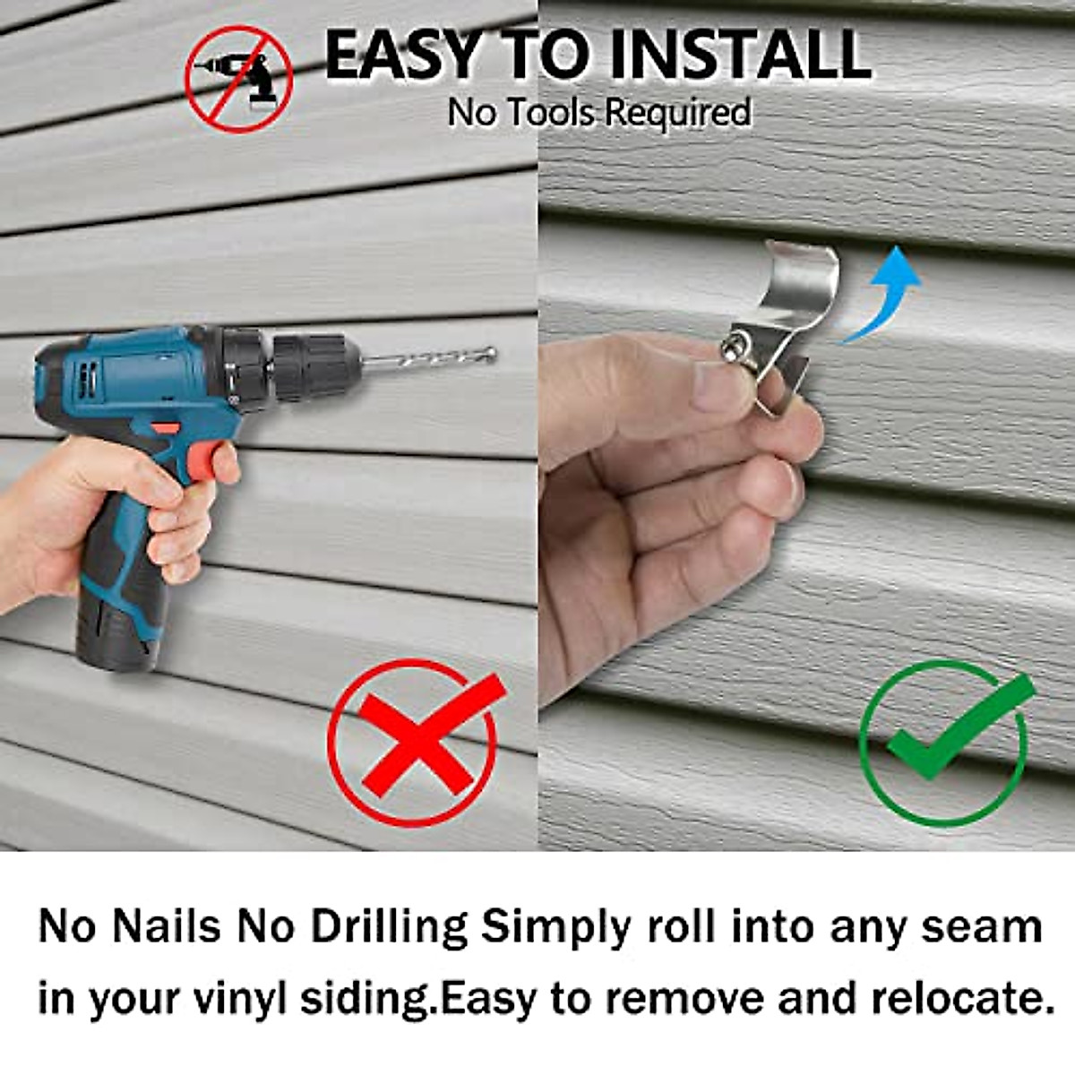 Ring Camera Vinyl Siding Wall Mounts No Drill 360 Degree Adjustable,Compatible with Ring Stick up Cam & Ring Indoor Cam（2Pack White）