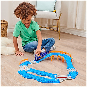 Mighty Express, 32-Piece Train Track Pack with Exclusive Mechanic Milo Toy Train, Kids Toys for Ages 3 and up