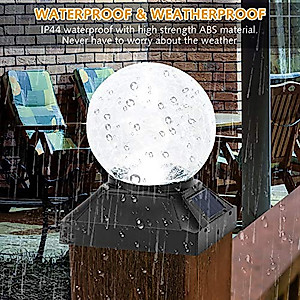 POWGDLT Solar Post Cap Lights Outdoor - Waterproof LED Fence Post Solar Lights for 3.5x3.5/4x4/5x5 Wood Posts in Patio, Deck or Garden Decoration Cool Light 4 Pack………