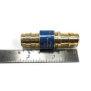 Check Valve 1/2" Brass Barbed, Fits 1/2" (ID) Vinyl Braided Tubing,Premium Quality,Potable H2O,Micro Brew,Fish Aquarium FLTR Pumps,Boat Marine,Hydroponics,RV,Hydronic, Wirsbo/ProPex Tubing