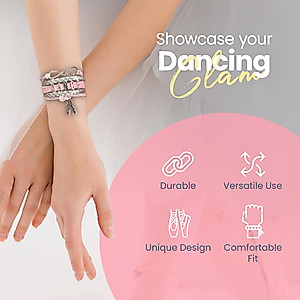 Infinity Collection Dance Bracelet- Dance Jewelry - Pink Ballet Shoe Dance Bracelet for Dance Recitals