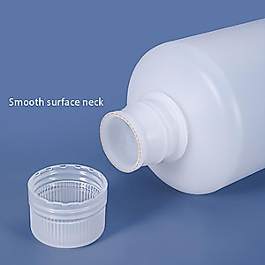 ASEVAT 500ml/16.9 oz Narrow Mouth Round Chemical Container, Plastic Leak Proof HDPE bottle, Lab Reagent Bottles, Water Sample Bottles (2 Pcs)