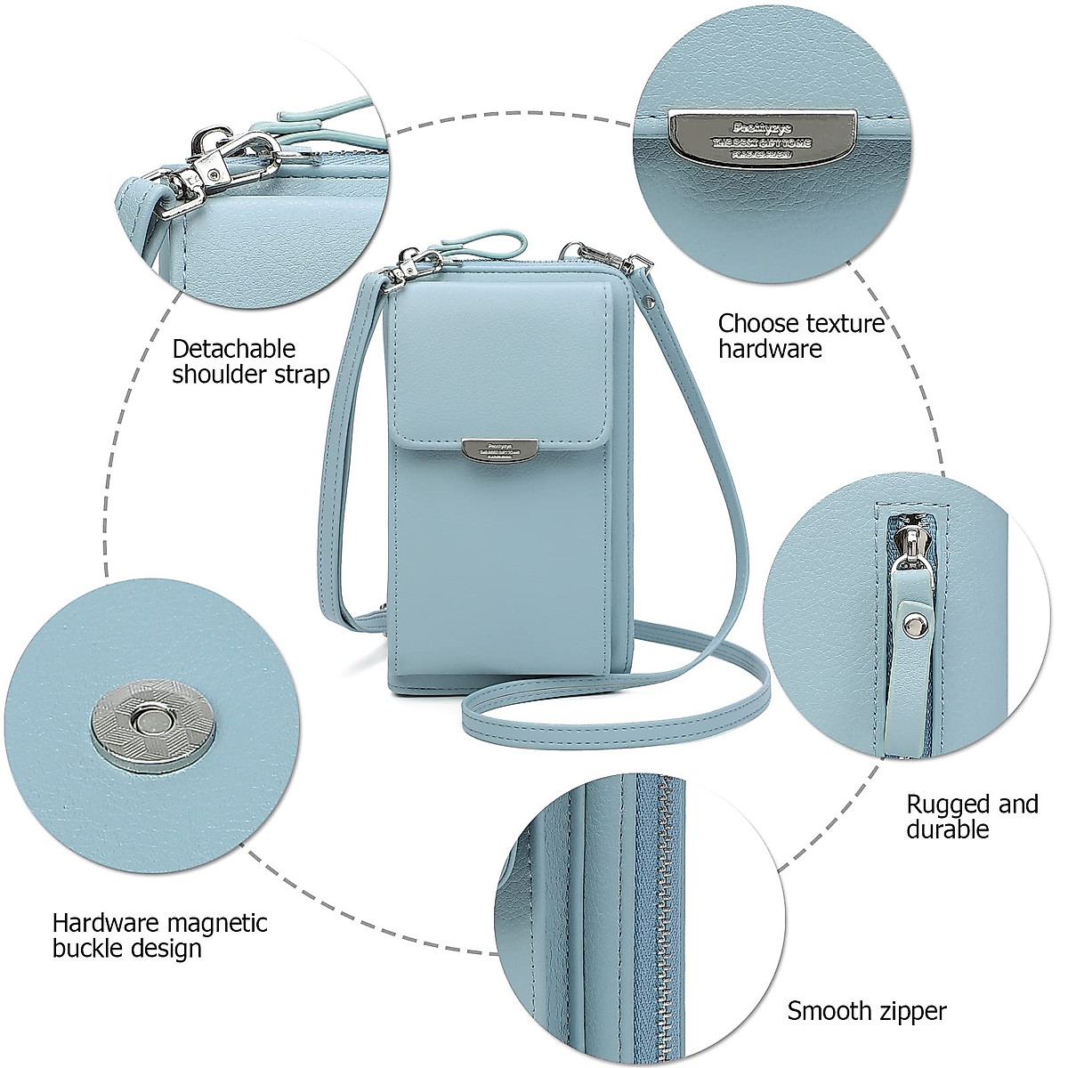 myfriday Small Wallet for Women PU Leather Phone Checkbook Organizer Zipper Coin Purse